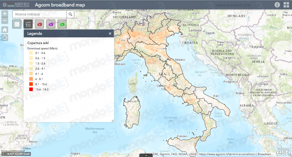 Broadband Map, AgCom aggiorna la mappa della rete internet italiana