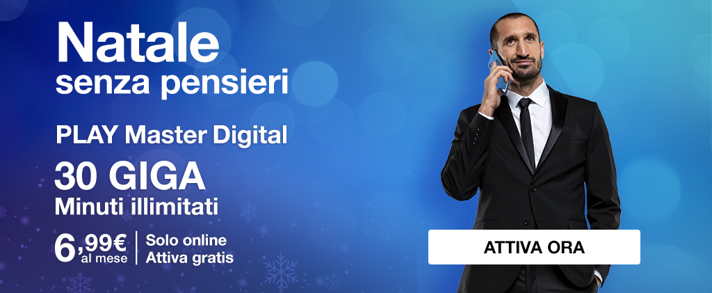 Play Master Digital di 3 Italia, l'offerta di Natale 2018 online | Mondo3
