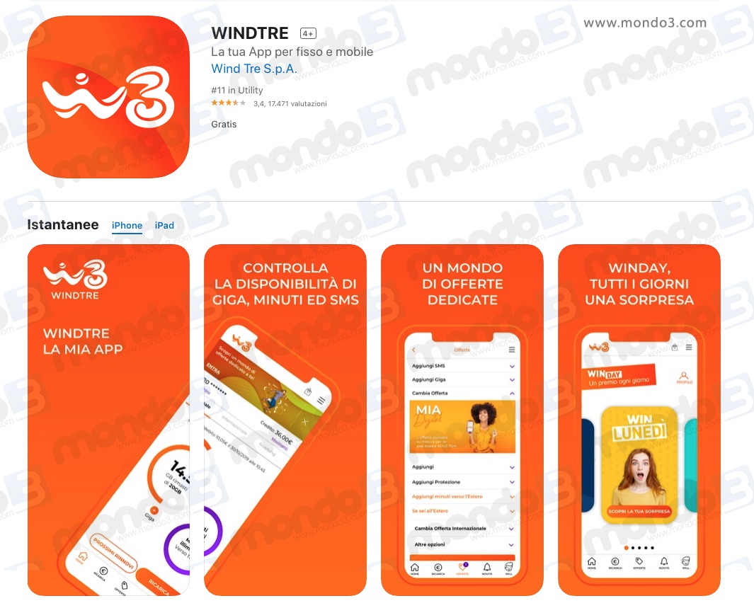 App WINDTRE disponibile per tutti i clienti iOS e Android