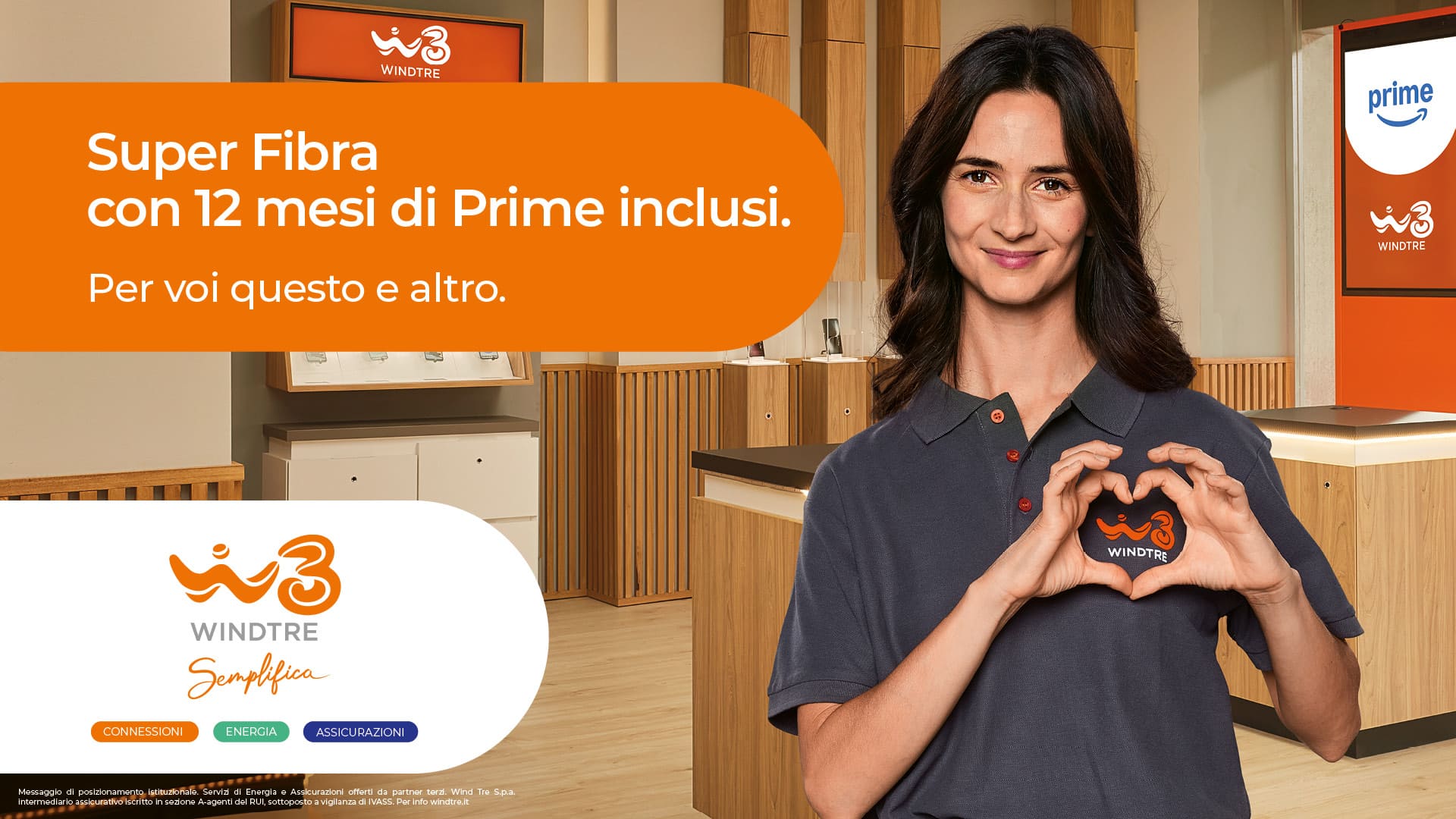 WINDTRE Super Fibra regala un anno di Amazon Prime: on air lo spot TV